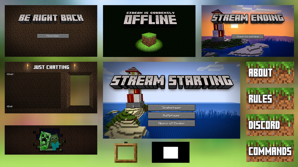 MINECRAFT FREE Twitch Overlay Pack for OBS/SLOBS