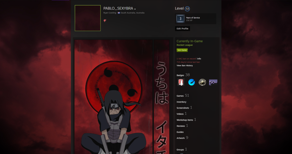 Itachi Uchiha Steam Artwork