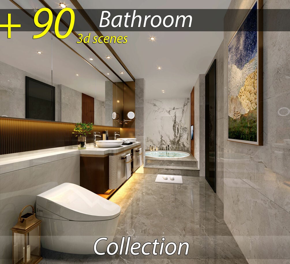 Bathroom interior 3d scene (3ds max + Vray)
