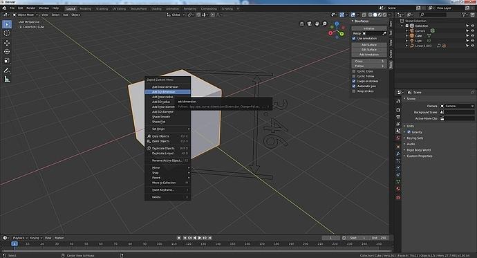 Dimension. Addon for blender 2.79 and 2.80 to measure distance, angle ...