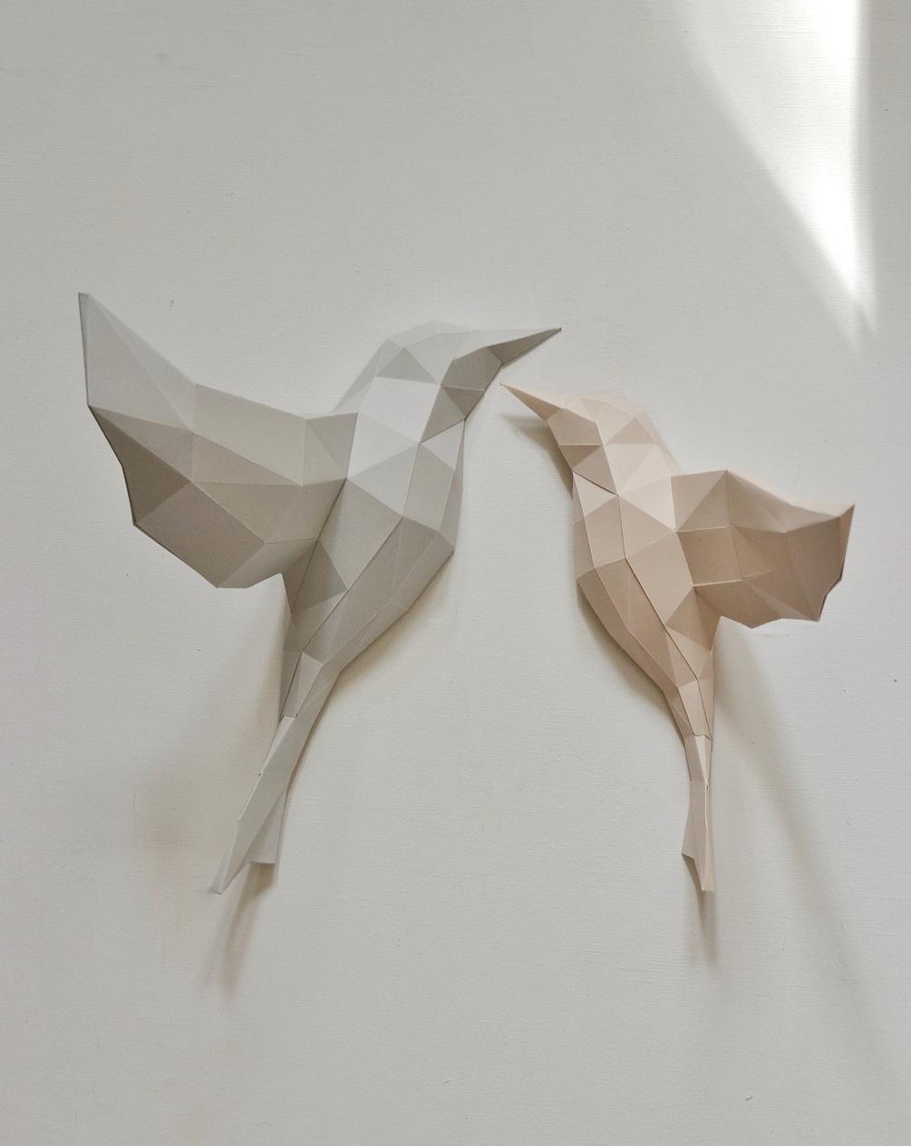 НАСТЕННЫЕ ПТИЦЫ 2 ШТ / Set 2 WALL BIRDS paper decor / PDF papercraft ...
