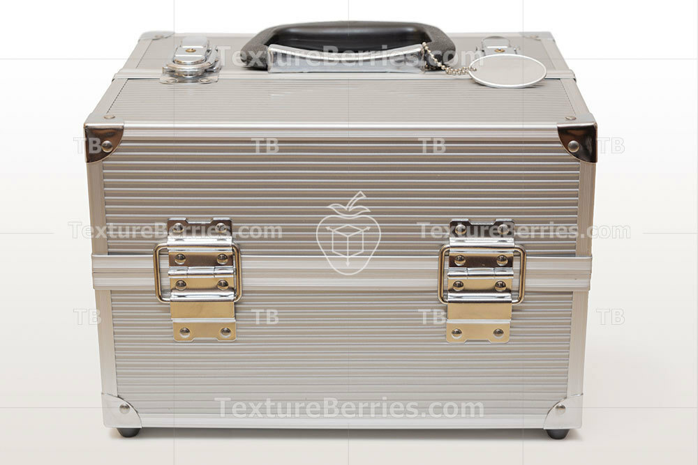 Modern metal box isolated on white background