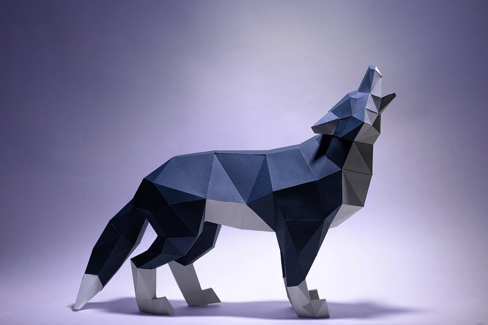 Wolf Paper Craft, Digital Template, Origami, PDF Download DIY, Low Poly ...