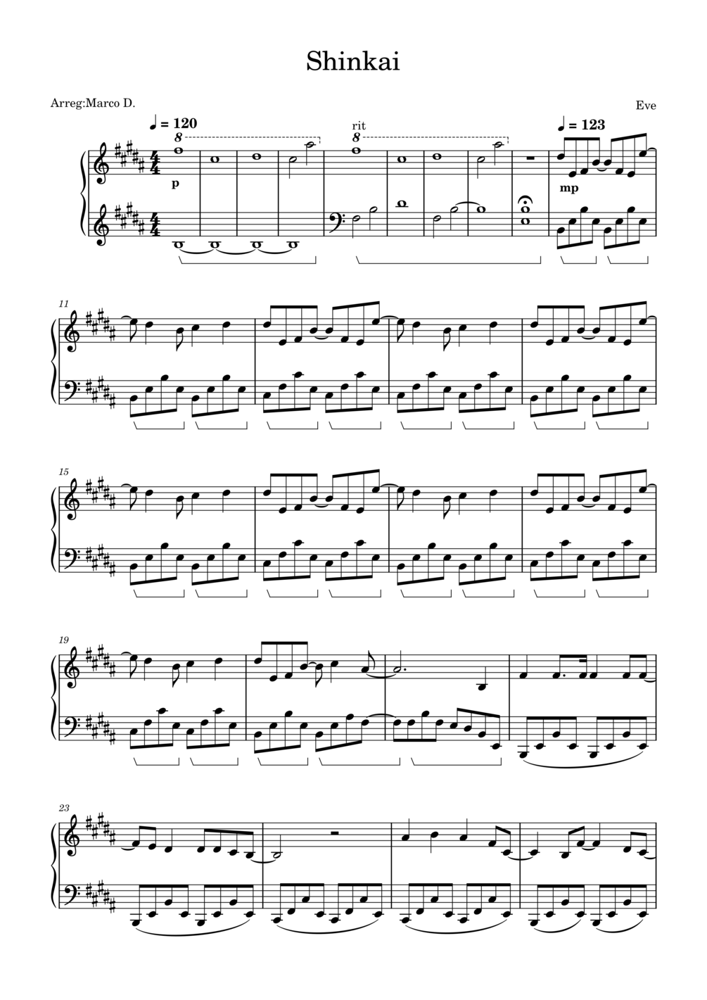 Shinkai | Eve SHEET + MIDI