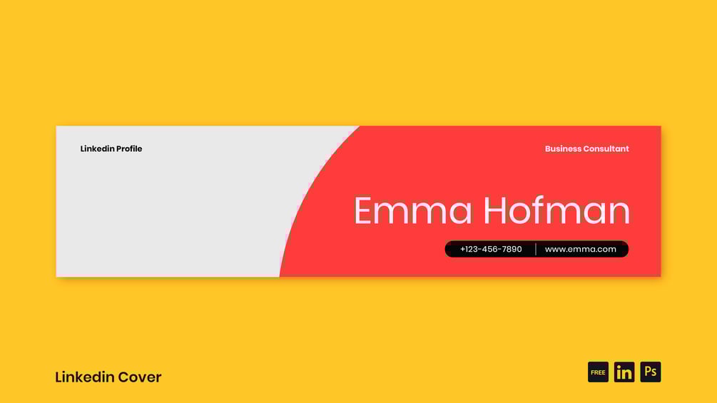 【Free】Linkedin Cover Template | PSD