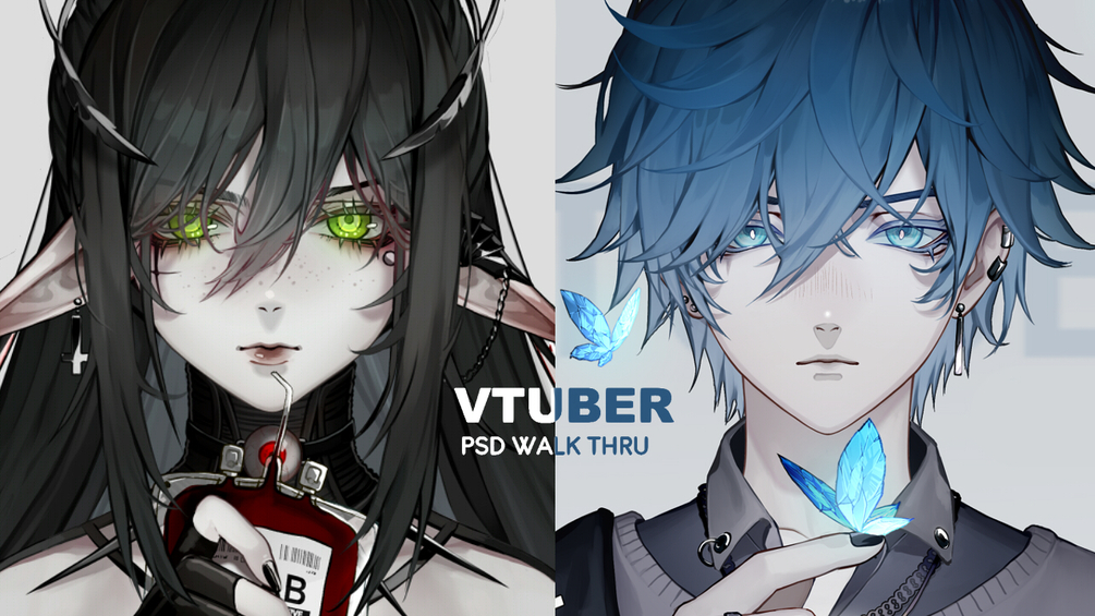 Vtuber model PSD walk-throughs VIDEO (voice-over) | (Dual video purchase)