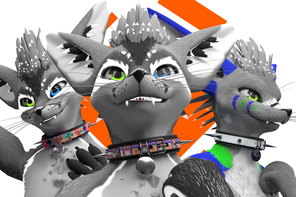 Funky leather collar for Rexouium