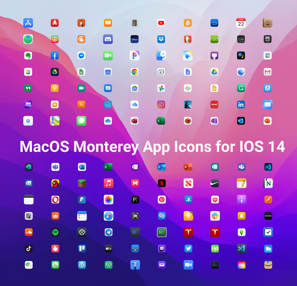 Ultimate MacOS Monterey/Big Sur App Icon Theme Pack for IOS 14!