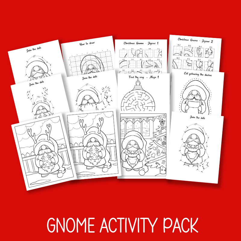 Gnome Christmas Activity Pages for Kids