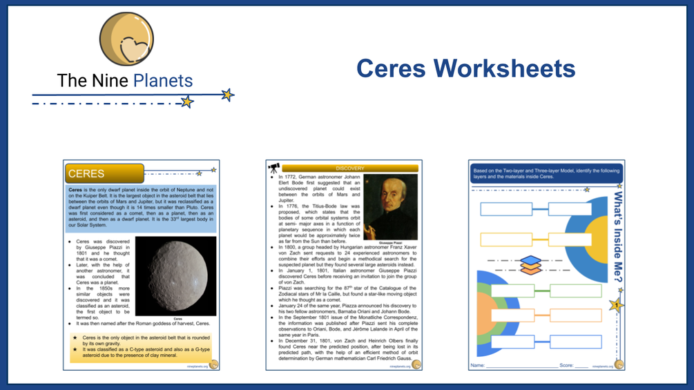 Ceres Worksheets for Kids