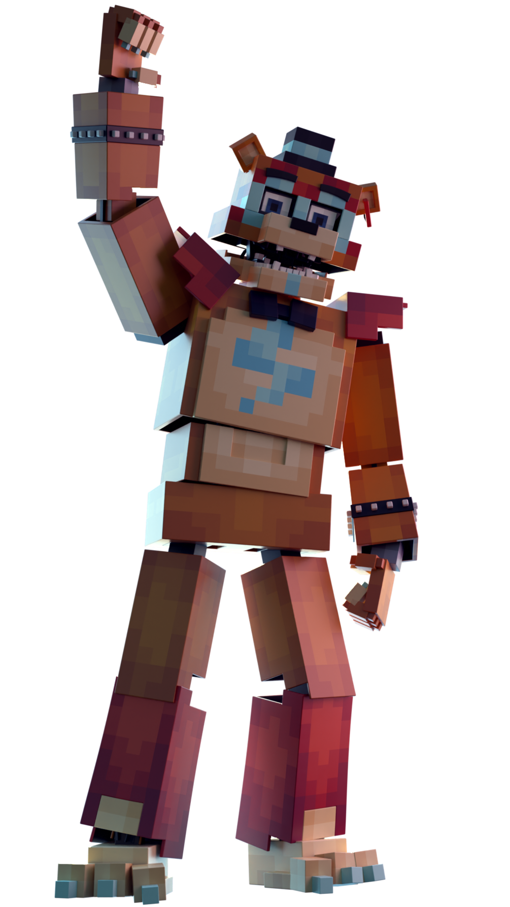 Glamrock Freddy Minecraft Model Blender