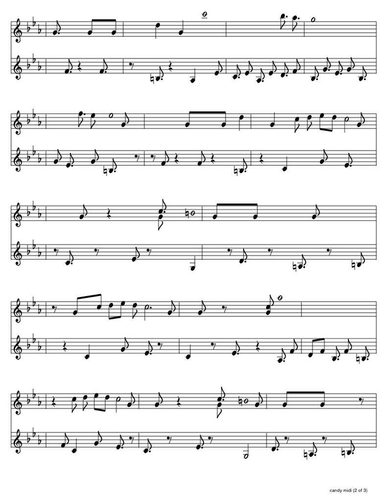 CandyMan Music Sheet