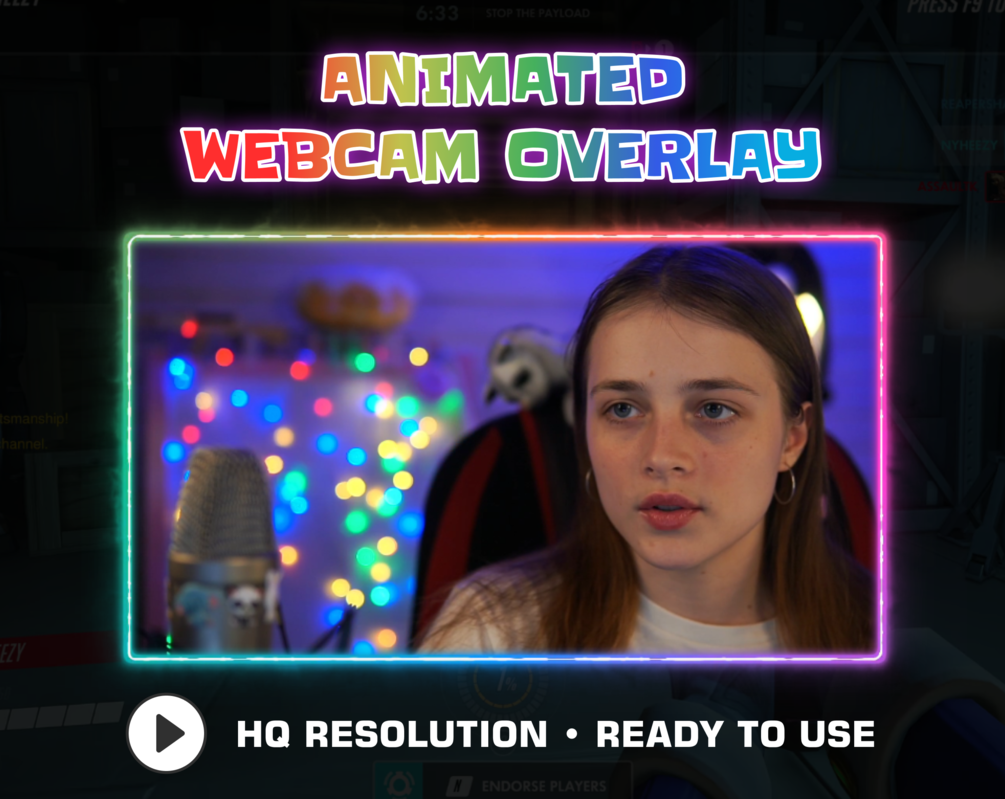 Animated Webcam Overlay for Twitch | Gradient frame