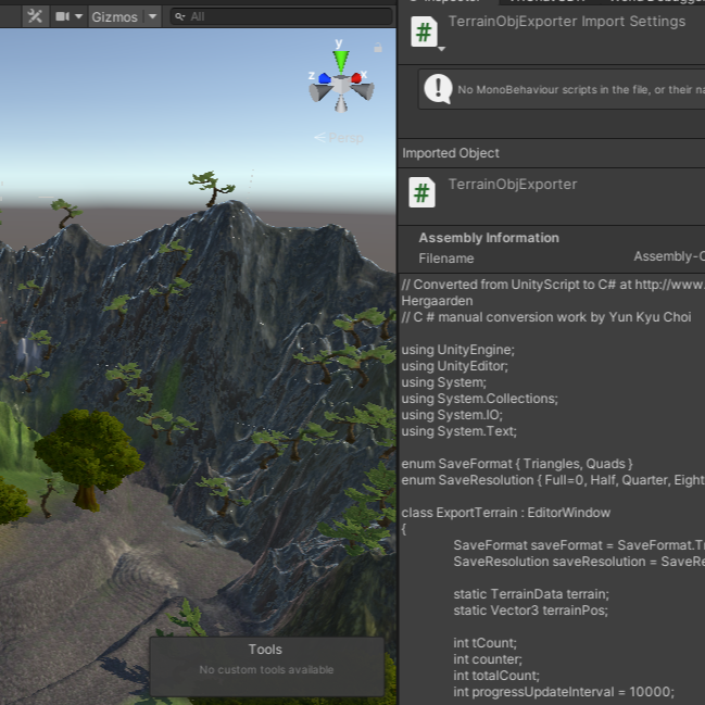 Terrain to OBJ Export Unity