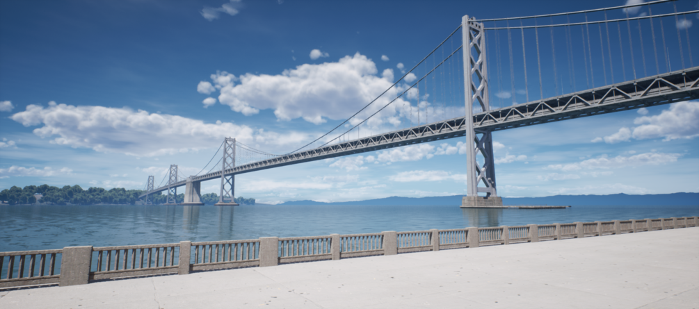 Realistic Bay Bridge 3D Model plus City Environment Street Props for ...