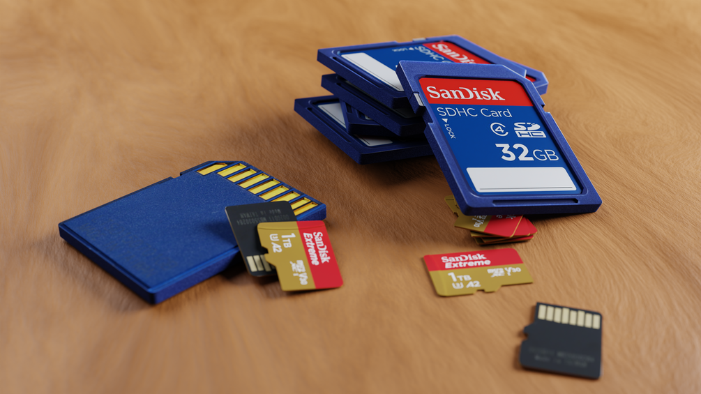 SD Card and MicroSD Card 3D Models