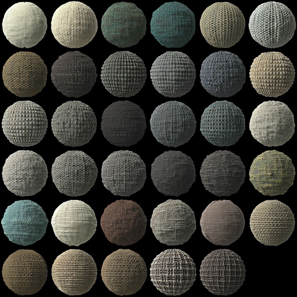 Over 30 Detailed "Chunky" PBR Fabric Textures for BLENDER