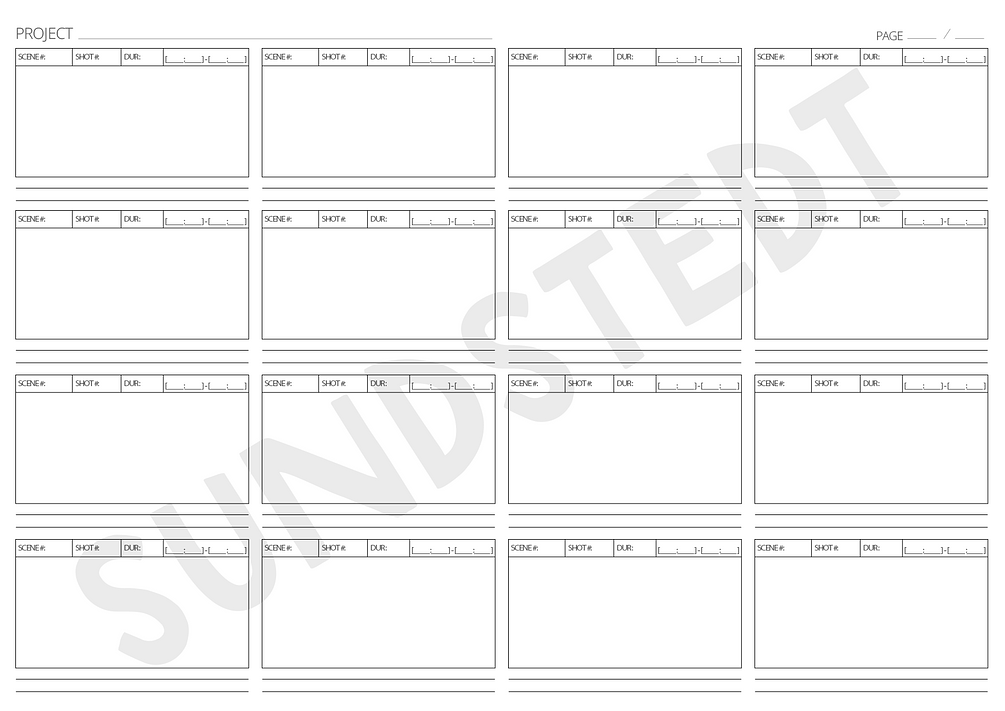 Storyboard Template - 16 Panel - Landscape