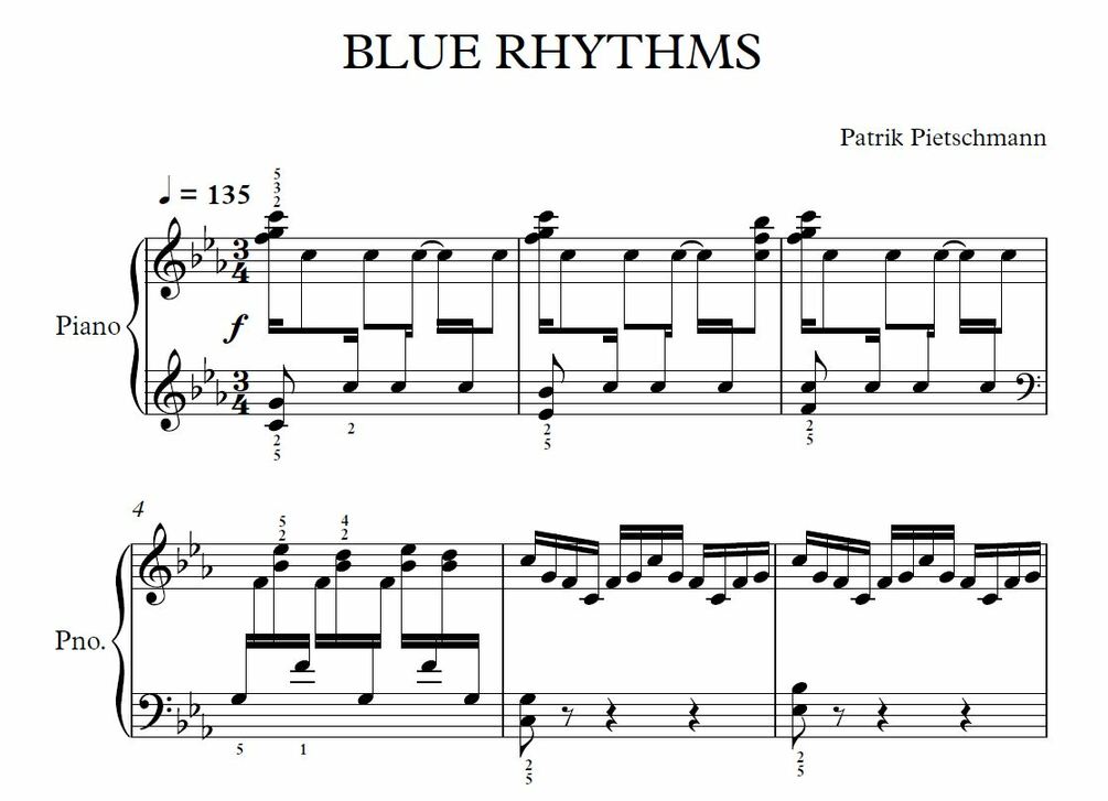 BLUE RHYTHMS - Patrik Pietschmann (PDF Sheet Music)
