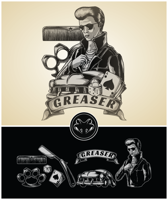 Greaser Stock Vector Illustration