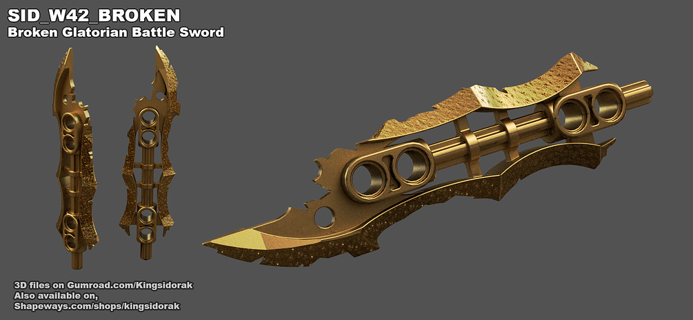 Glatorian Battle Sword for Bionicle + Stud.io Files