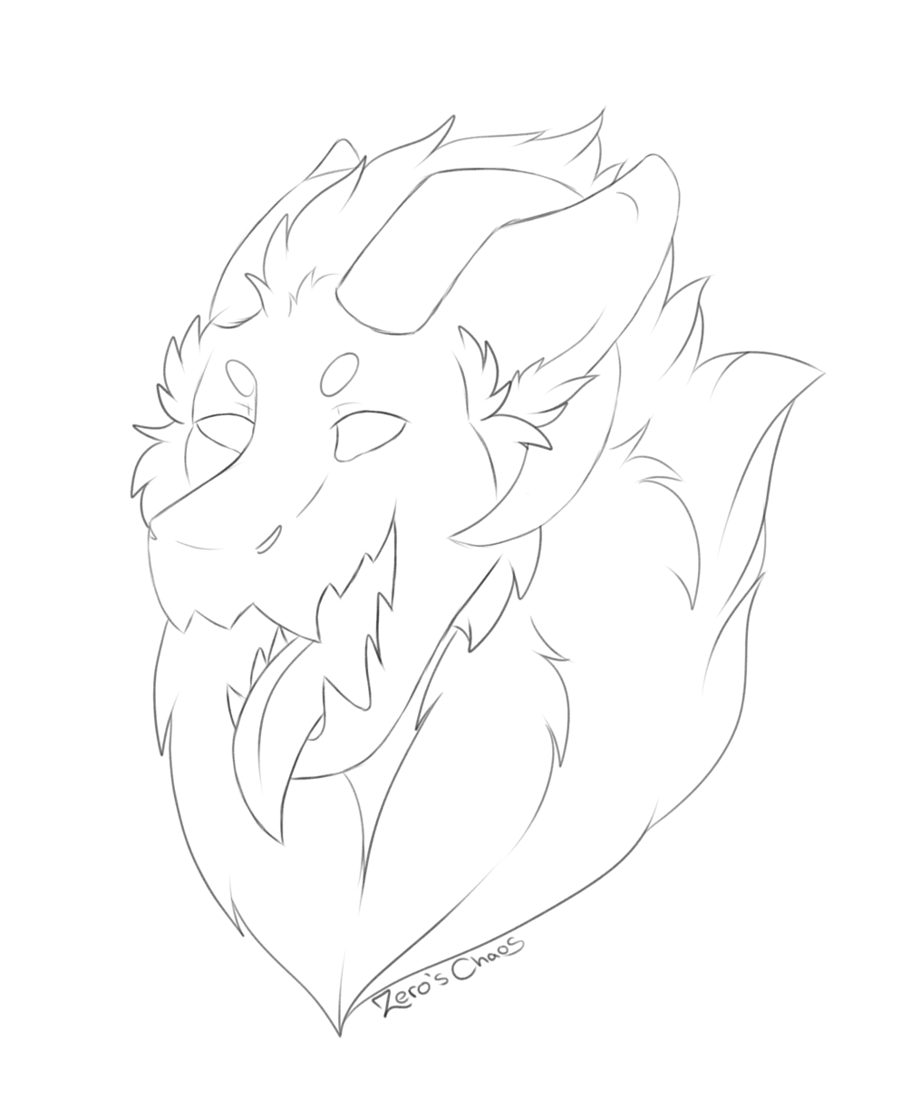 Wickerbeast Head Lineart