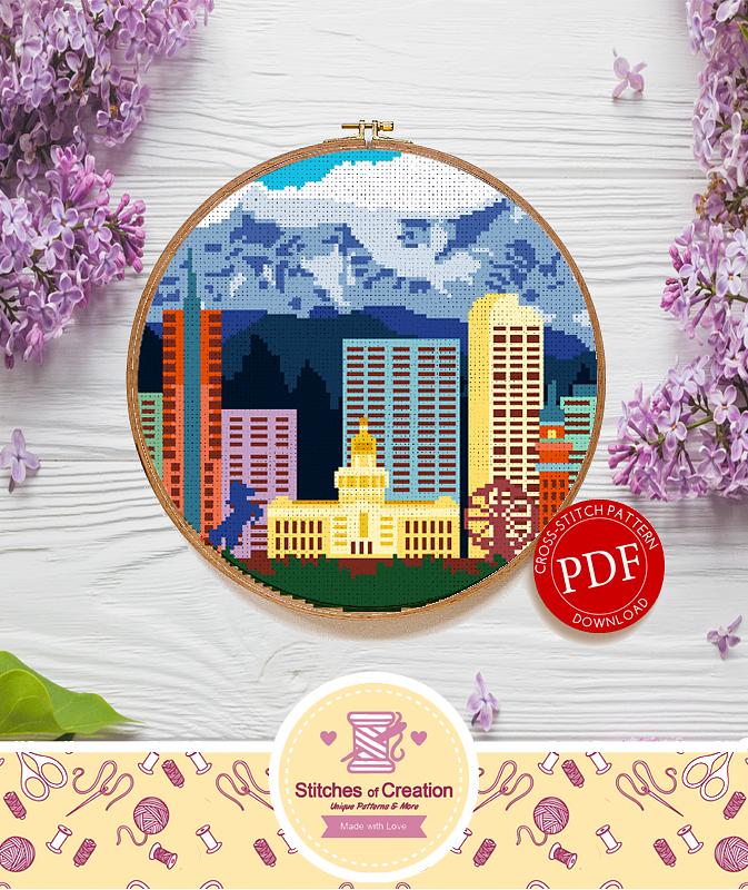 Denver | Digital Download | Round Cross Stitch Pattern