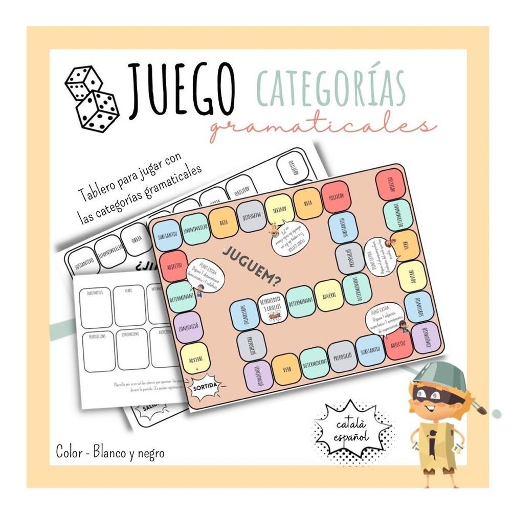 Tablero JUEGO categorías gramaticales