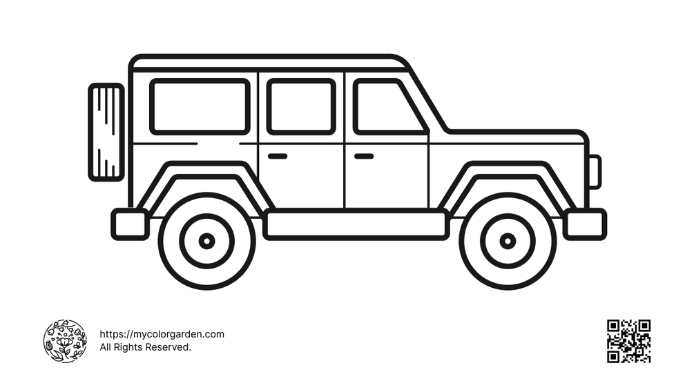 SUV car coloring page by My Color Garden
