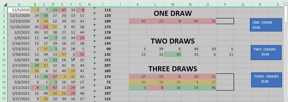 Excel lotto macro application