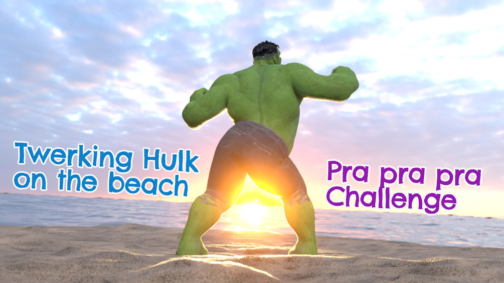 Twerking hulk on the beach - Wallpaper