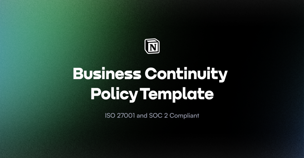 ISO 27001 Business Continuity Policy Template