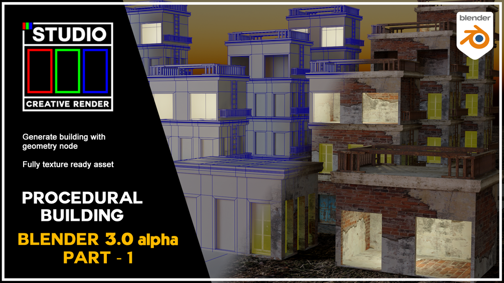 Fully textured procedural buildings