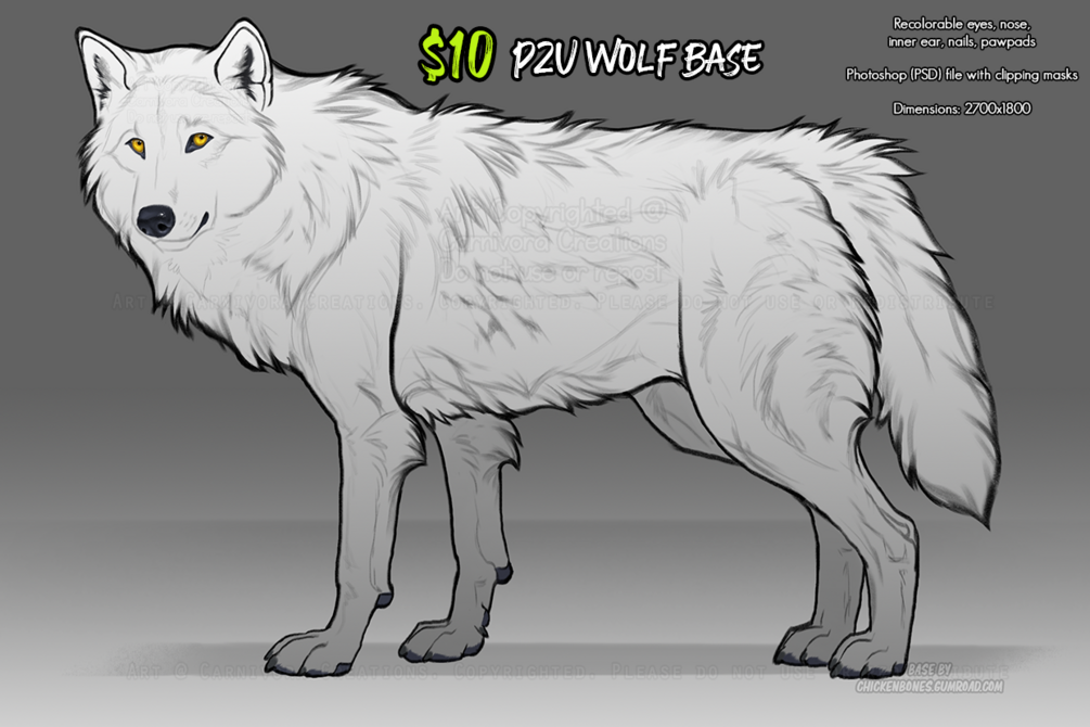 P2U wolf base "classic 2" redo, unshaded