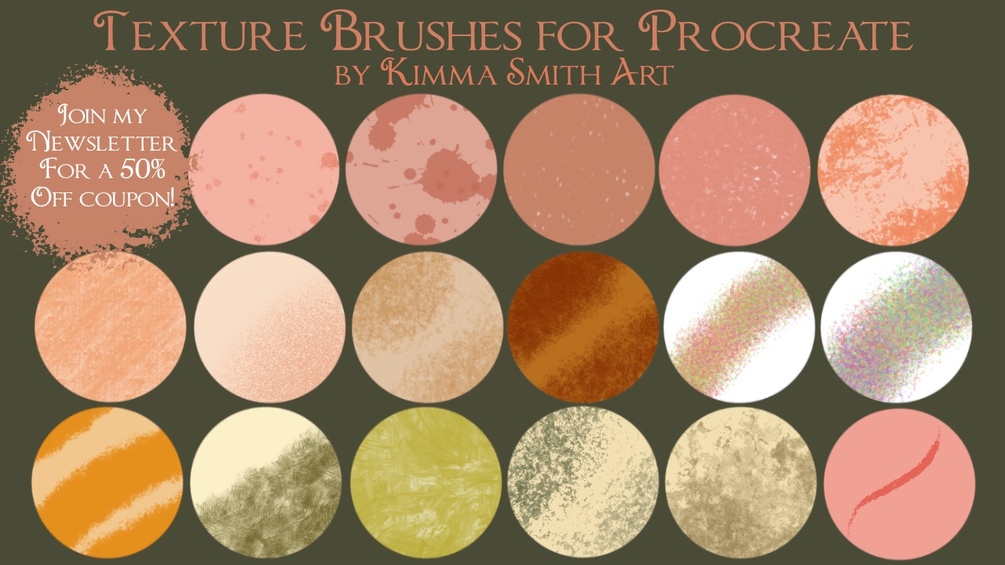 Texture Brushes for Procreate by KimmaSmithArt