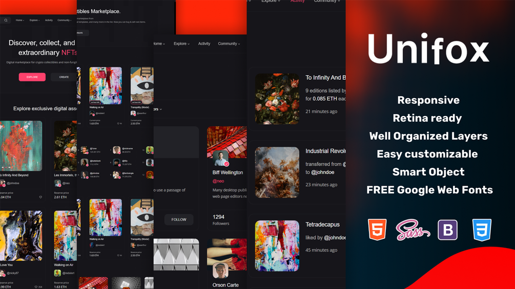 Unifox - NFT Marketplace Template