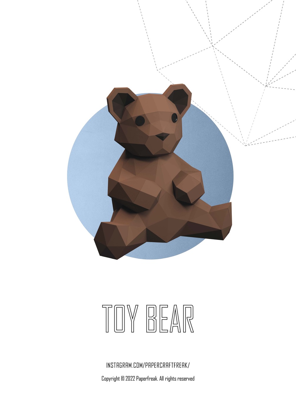 Papercraft 3D TOY BEAR Low Poly Paper Sculpture DIy gift Decor for home ...
