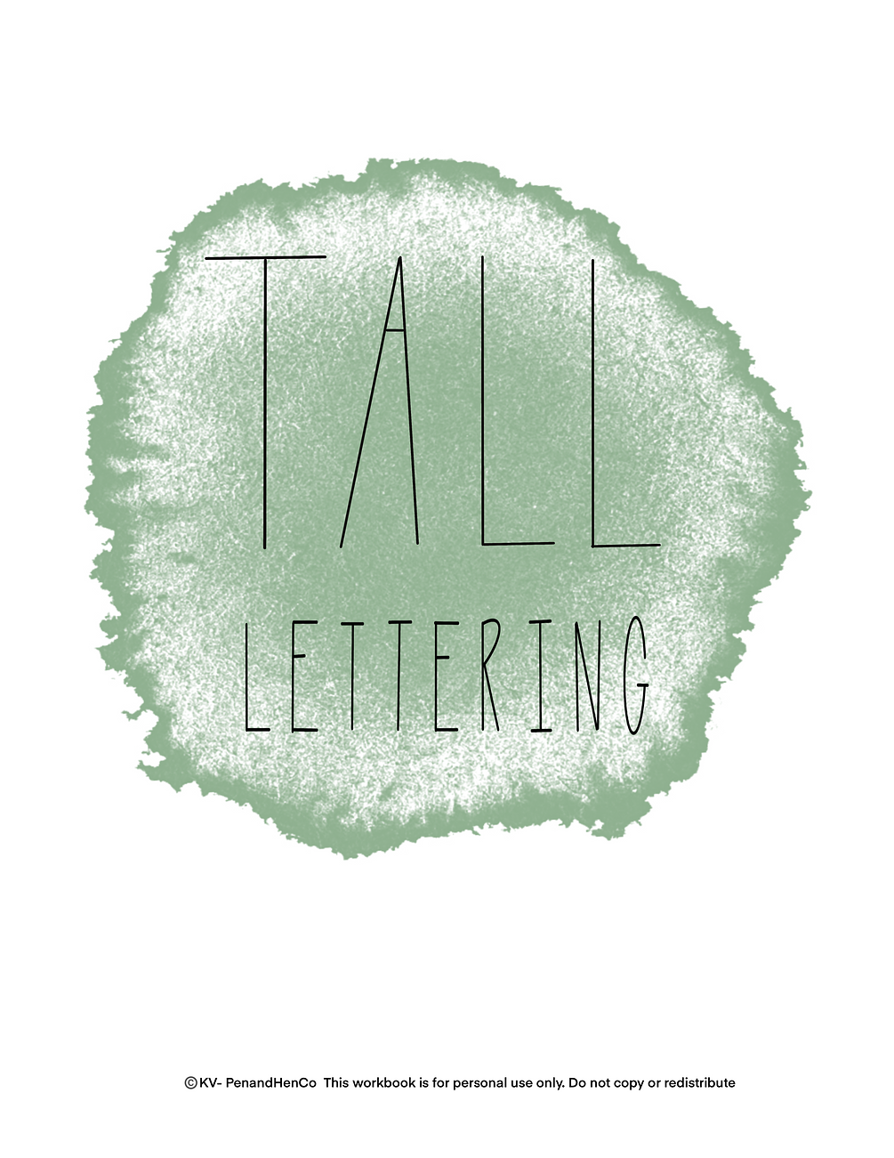Tall Lettering Style Workbook