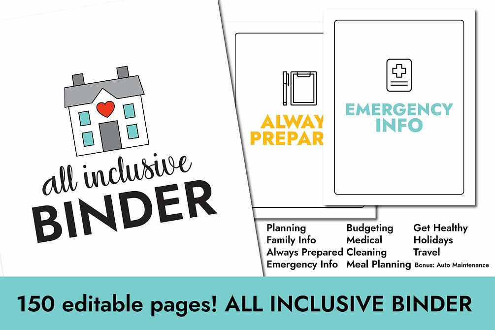 ALL INCLUSIVE EDITABLE BINDER