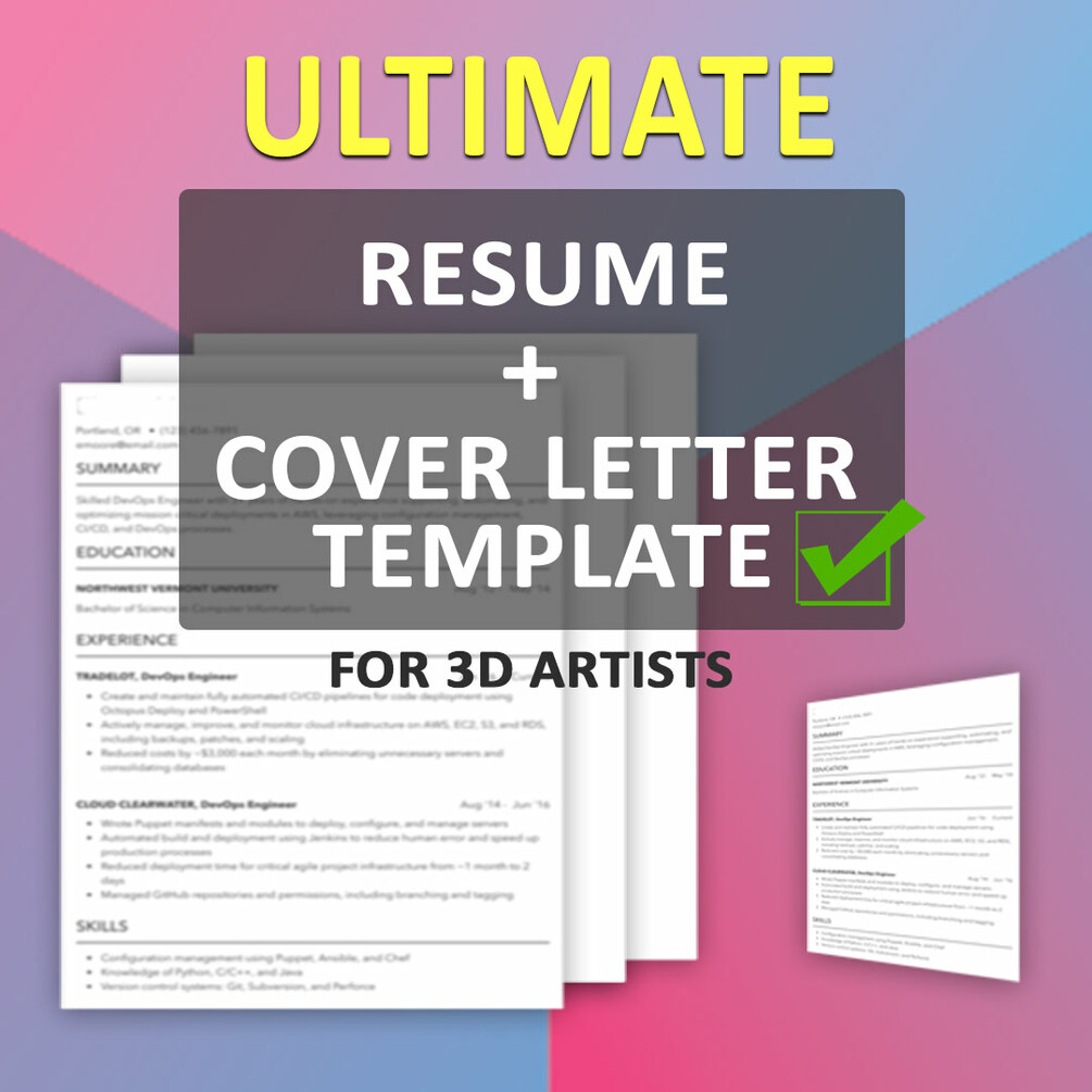 Ultimate Resume and Cover Letter Template for 3D Artists