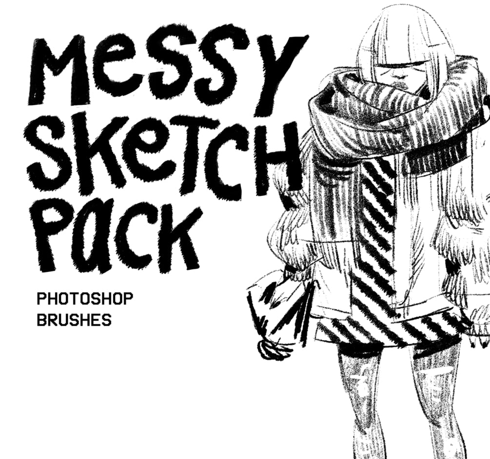 Messy Sketch Pack 2019 - Photoshop Brushes
