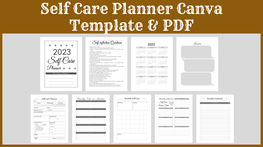 Self Care Planner Canva Template & PDF