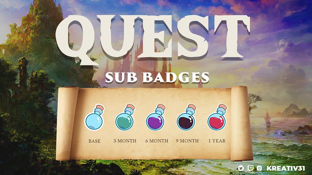 FREE Quest Twitch Sub Badges