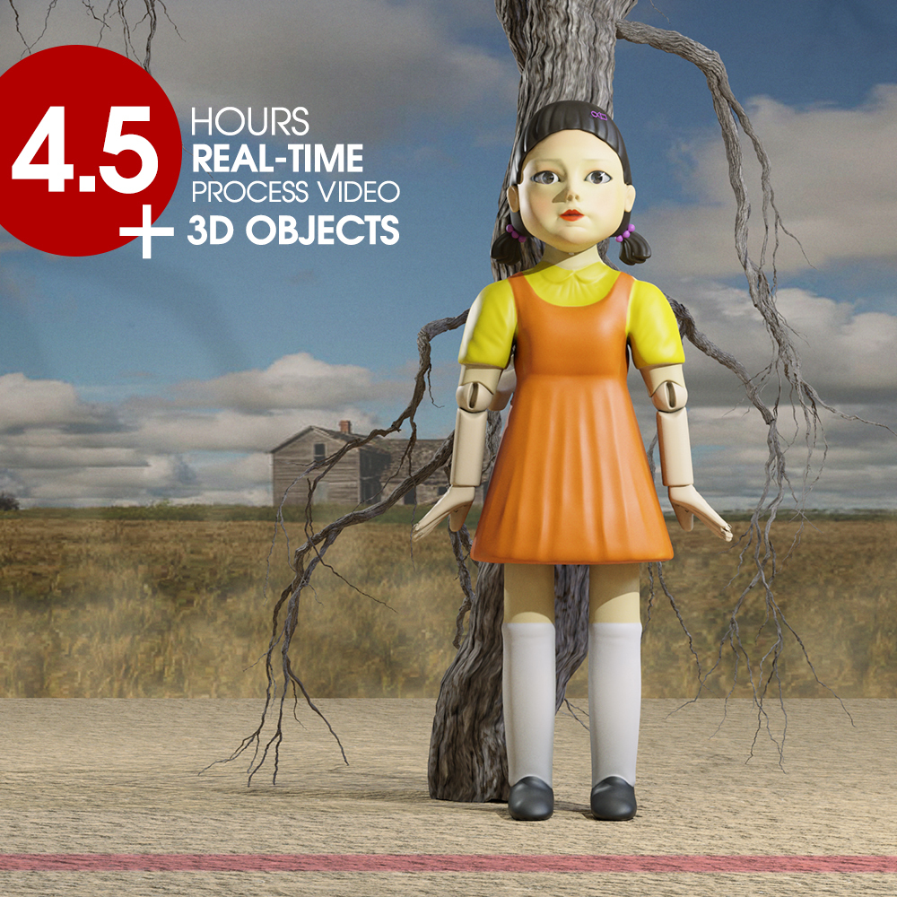 Squid Game - 4.5 Hours of Real-Time process video + 3D Objects Files