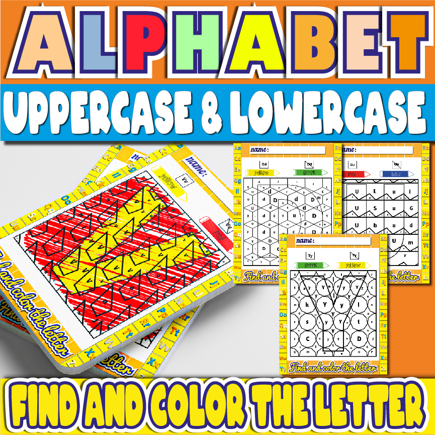 Alphabet Worksheets | Find and Color Uppercase and Lowercase Letters A to Z