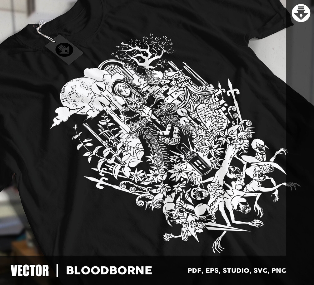 Vector Bloodborne Hunter's Dream (svg, eps, pdf, png, studio3).