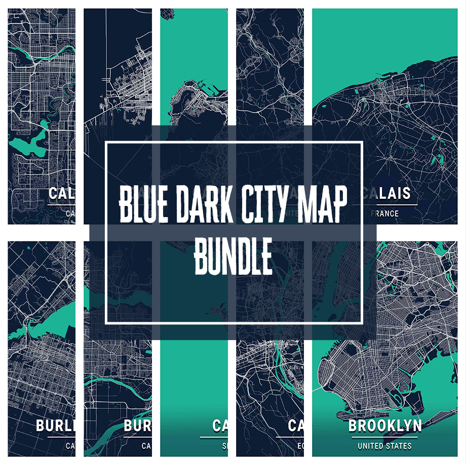 Blue Dark City Map Bundle