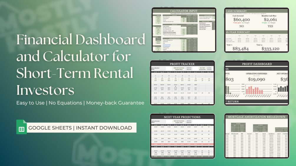 Complete Financial Dashboard and Calculator for Short-Term Rental Investors