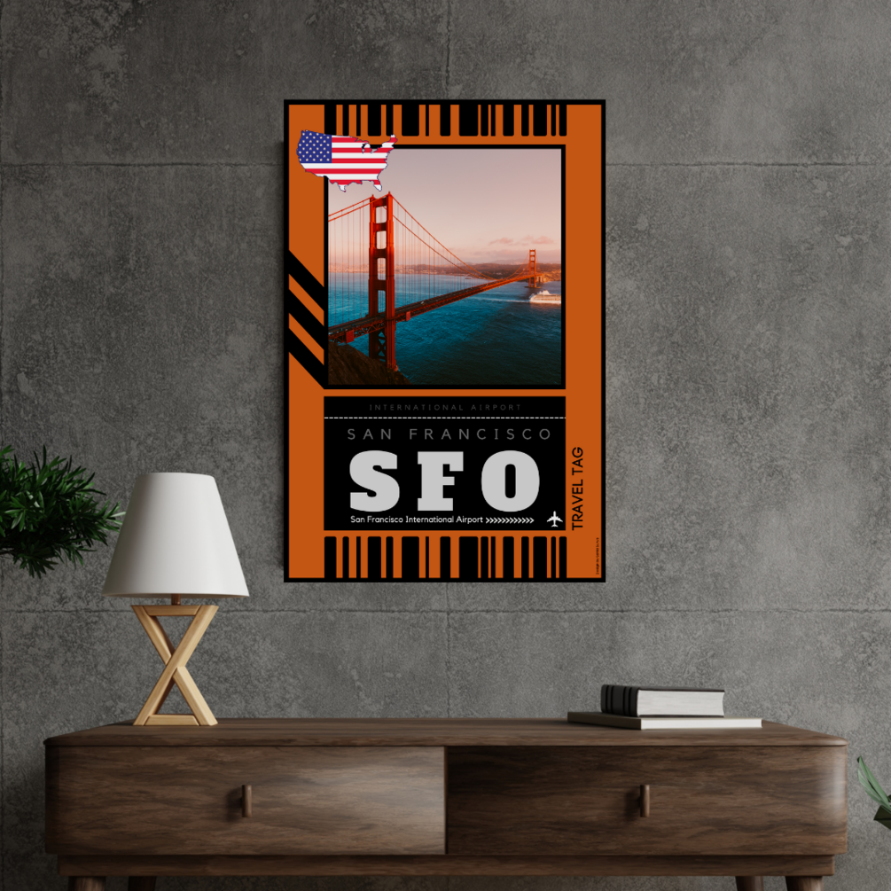 SFO SAN FRANCISCO PRINTABLE AIRPORT CODE WALL ART