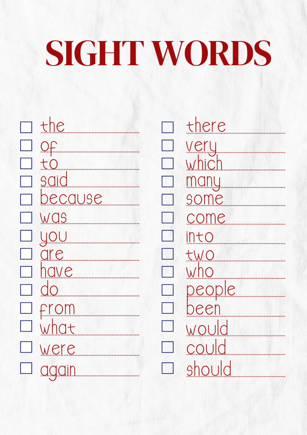 Sight Word Sequence FREEBIE